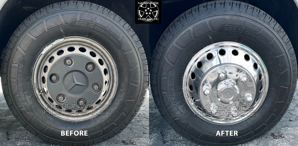 1 Front Sprinter Van 2007-2026 16" Dual Steel Wheel Simulators Dually ...