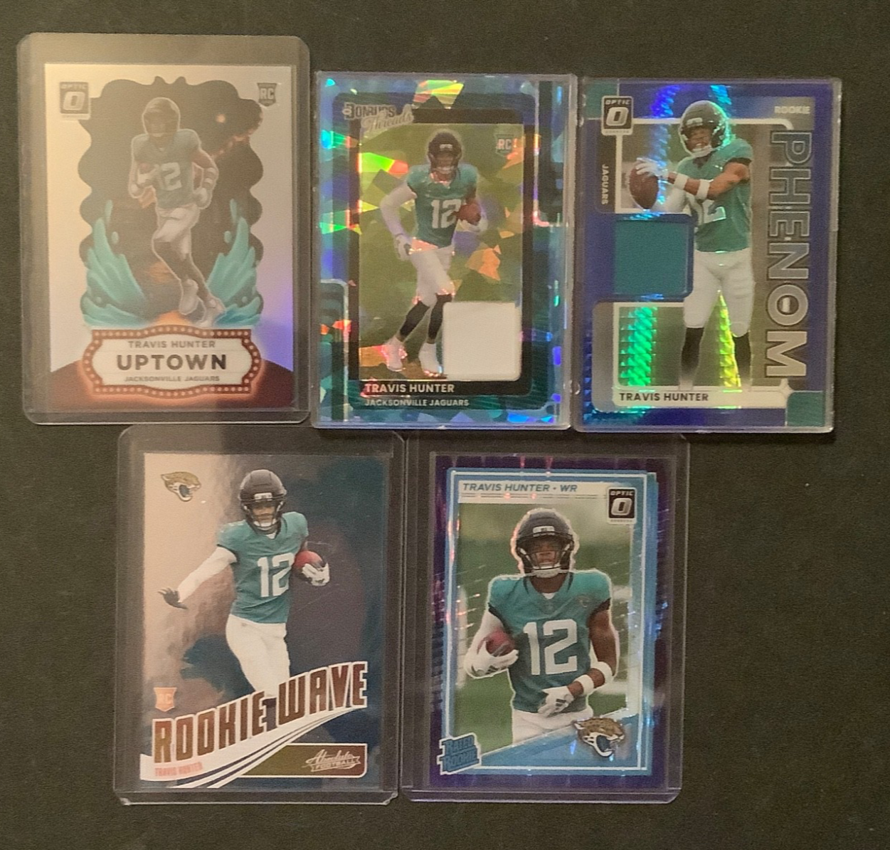 Travis Hunter Rookie Football Card Lot: Uptown, Jersey Match/50, Phenom ...