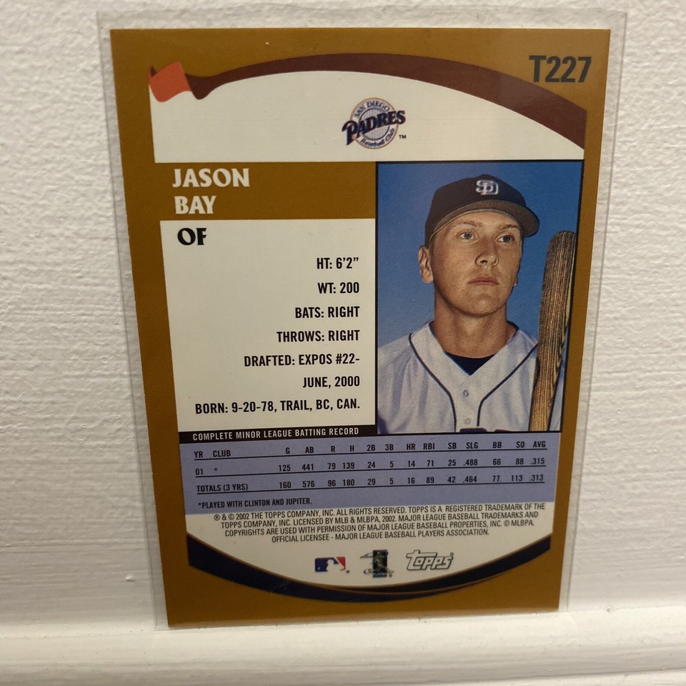 2002 Topps Traded #T227 Jason Bay San Diego Padres | eBay