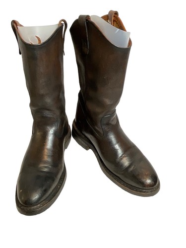 Vtg. Mason Boot Brown Leather Cowboy Boots Rugged Western Style Mens Sz ...