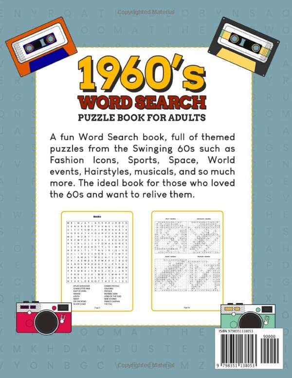 1960S Word Search Puzzle Book for Adults | eBay