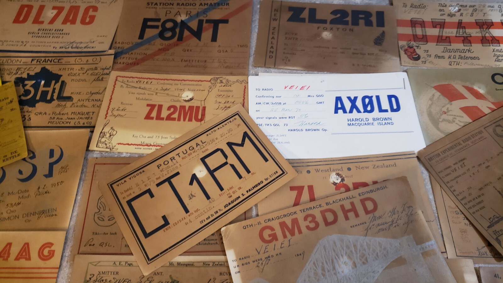 qsl cards 1930s-1940's 1950s CB Ham Radio QSL Cards 3-4-5 letter call ...