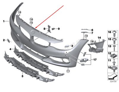 NEU BMW 3 GT F34 FRONT BUMPER 51117371820 7371820 2016 ORIGINAL | eBay