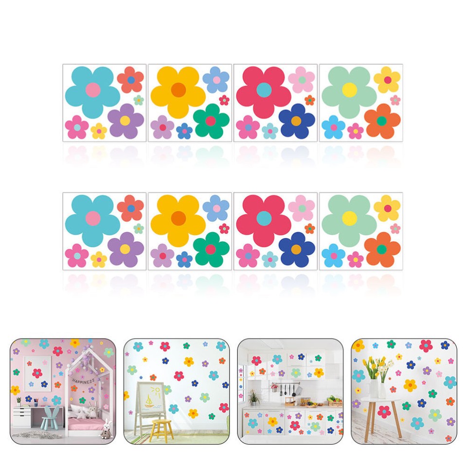 8 Pcs Flowers Wall Sticker Window Sunflower Stickers Home Decor | eBay