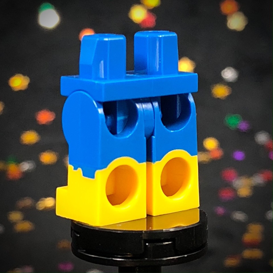 NEW LEGO Blue Black Belt Tattered Jeans Legs Decorated Print | eBay ...