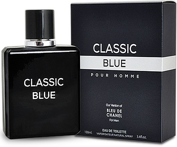 CLASSIC BLUE POUR HOMME designer EDT cologne 3.4 oz spray by MCH Beauty ...