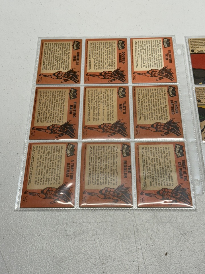 1966 BATMAN LOT OF 17 CARDS BLACK & RED BAT GOOD CONDITION RIDDLER ...