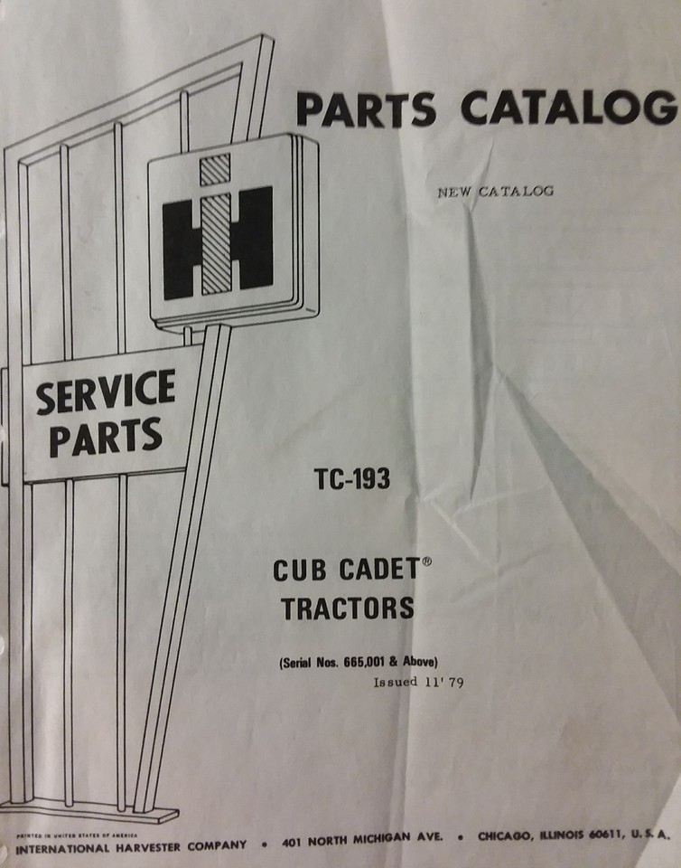 IH Cub 382 Cadet Lawn Garden Tractor Parts Manual Riding Mower ...