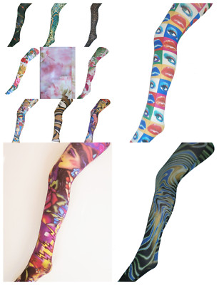 Patterned Printed Tights Alternative 60's 70's Vintage Warhol Pop Art ...