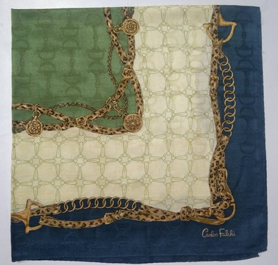HANDKERCHIEF CLASSIC SILK CHAIN PATTERNED COTTON 23" | eBay