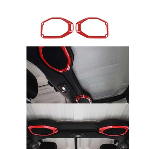 Fit For Jeep Wrangler JL Car Roof Speaker Frame 2pc ABS Red Cover Trim ...