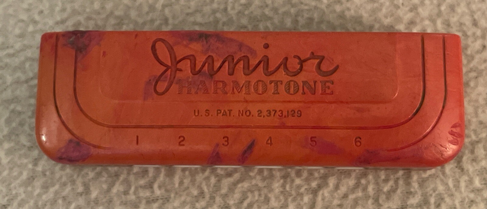 Vintage Hard Plastic Junior Harmotone Harmonica Harmonic Reed Old Toy ...