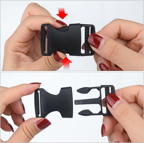 1 Inch Plastic Buckles Kit With 11 Yards Black Webbing 20 Pack For Diy ...