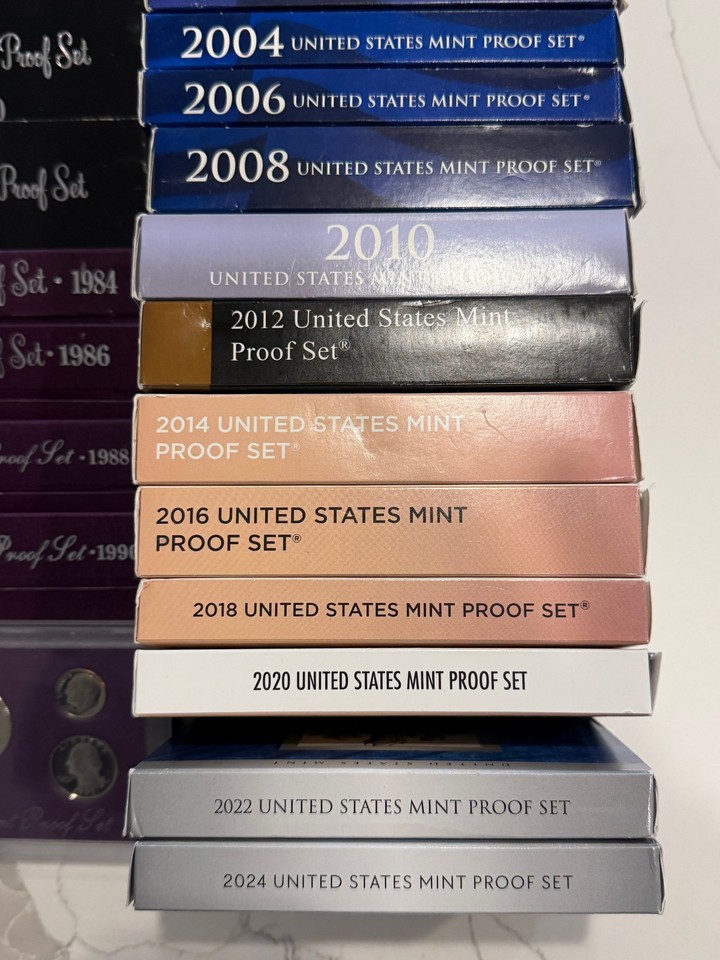 LOT of (27) US Mint Proof Sets 1972 thru 2024-S (EVEN YEARS) See all ...