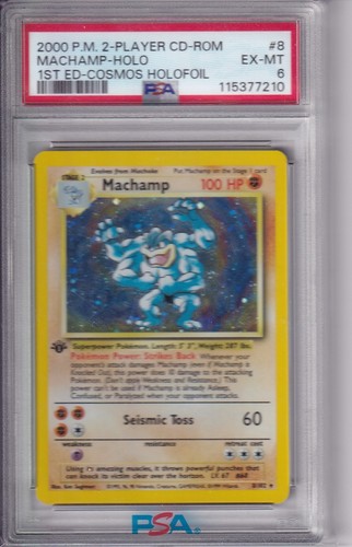 🔵 Pokemon #8 MACHAMP 1st Edition Cosmos Holofoil PSA 6 | eBay