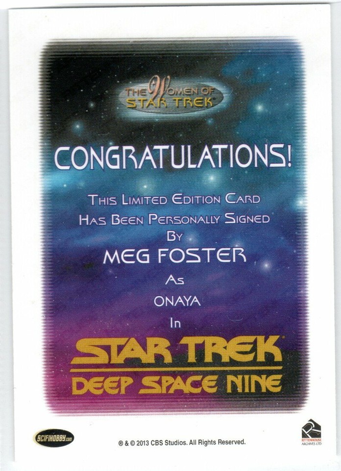 THE WOMEN OF STAR TREK 50TH ANNIVERSARY MEG FOSTER AS ONAYA AUTOGRAPH ...