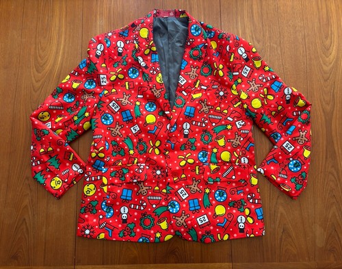 You Look Ugly Today Christmas Blazer Men’s Size Large Red Holiday Print ...