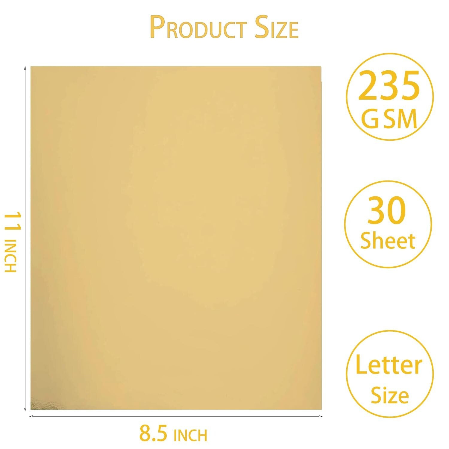 Metallic Gold Foil Paper Cardstock 30 Sheets Golden Card Stock Board ...