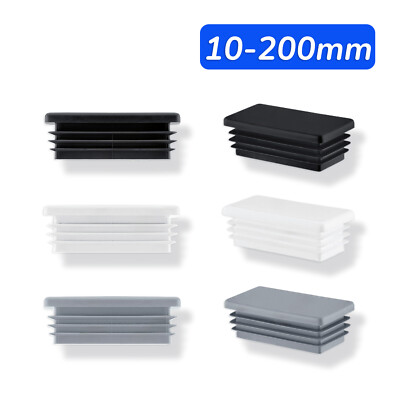 Rectangular Plastic End Caps Tube Bungs Inserts Blanking Ribbed ...