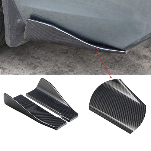 2Pcs Universal Carbon Fiber Look Car Bumper Spoiler Rear Splitter ...