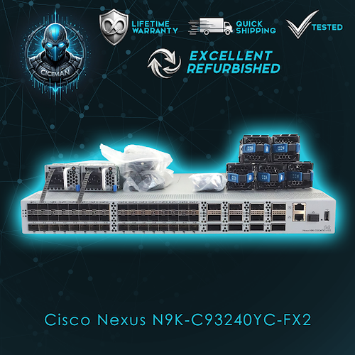 Cisco Nexus N9K-C93240YC-FX2 48 x 1/10/25-Gbps fiber ports and 12 x 40 ...