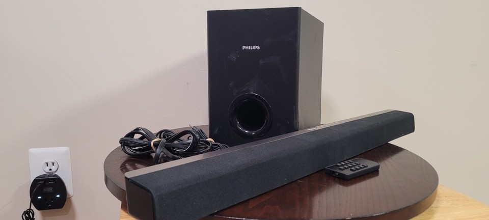 Philips CSS2123B/F7 Soundbar & Subwoofer W/Remote. Tested, Works ...