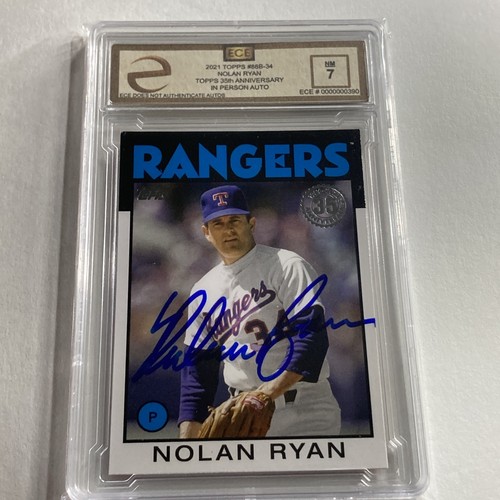 Nolan Ryan Topps Auto Texas Rangers ECE NM 7 World Series NY Mets MLB HOF signed | eBay