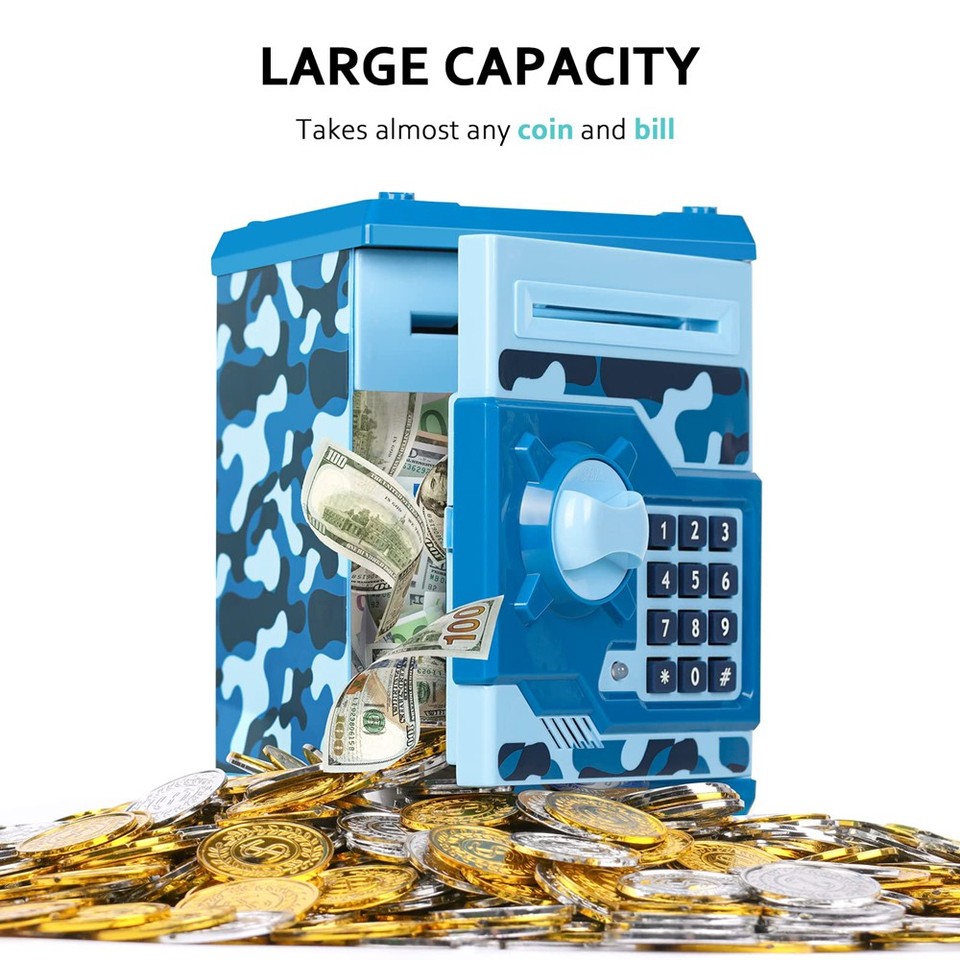 Piggy Bank Safe Money Box Bank Electronic Password Lock ATM Cash Coin ...