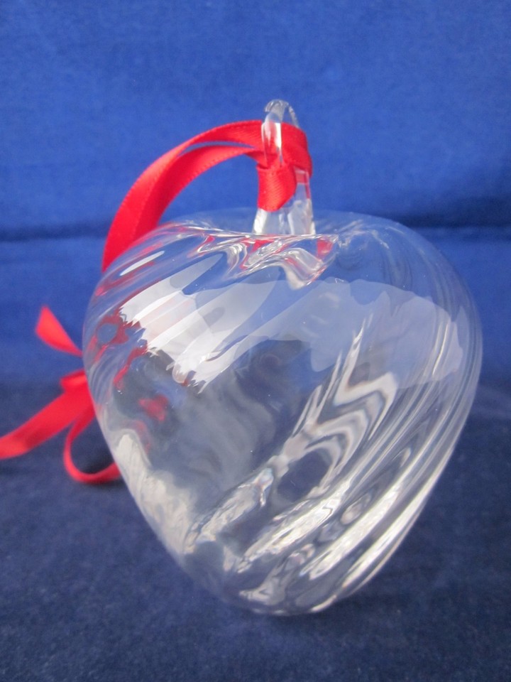STEUBEN GLASS Christmas Ornament APPLE in BOX ~ EXCELLENT | eBay