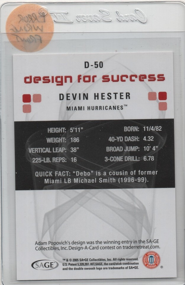 DEVIN HESTER (back) HANK BASSETT (front) Error 2006 Hit Design For ...