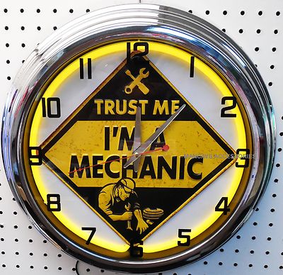 17" MECHANIC Trust Me Im A Mechanic Sign Neon Clock | eBay