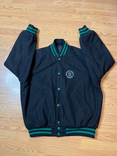 Vintage Michigan State Jacket Large Varsity Letterman Bomber MSU ...