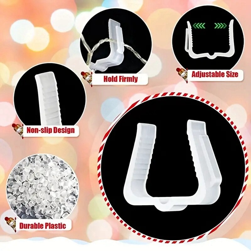 50 Pcs Christmas Light Hanger Hooks 1 5/8 Inch Fascia Boards Clips ...