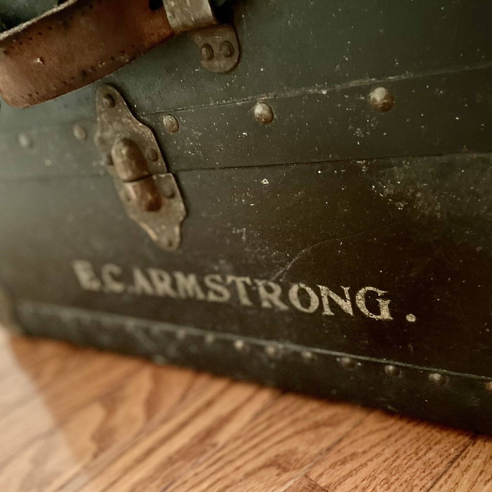 Antique 1920s Belber Steam Trunk Large Travel Wardrobe Black E. C ...