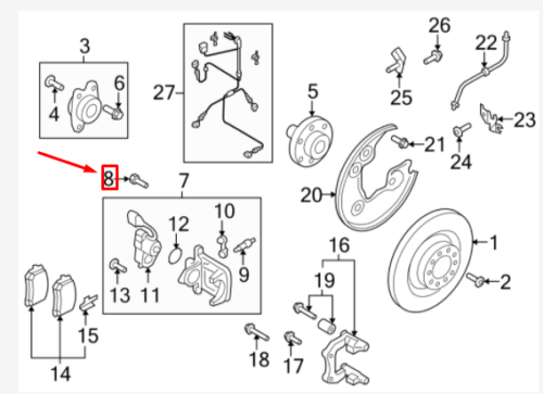AUDI Q5 8R Rear Brake Caliper Bolt N01024124 | eBay