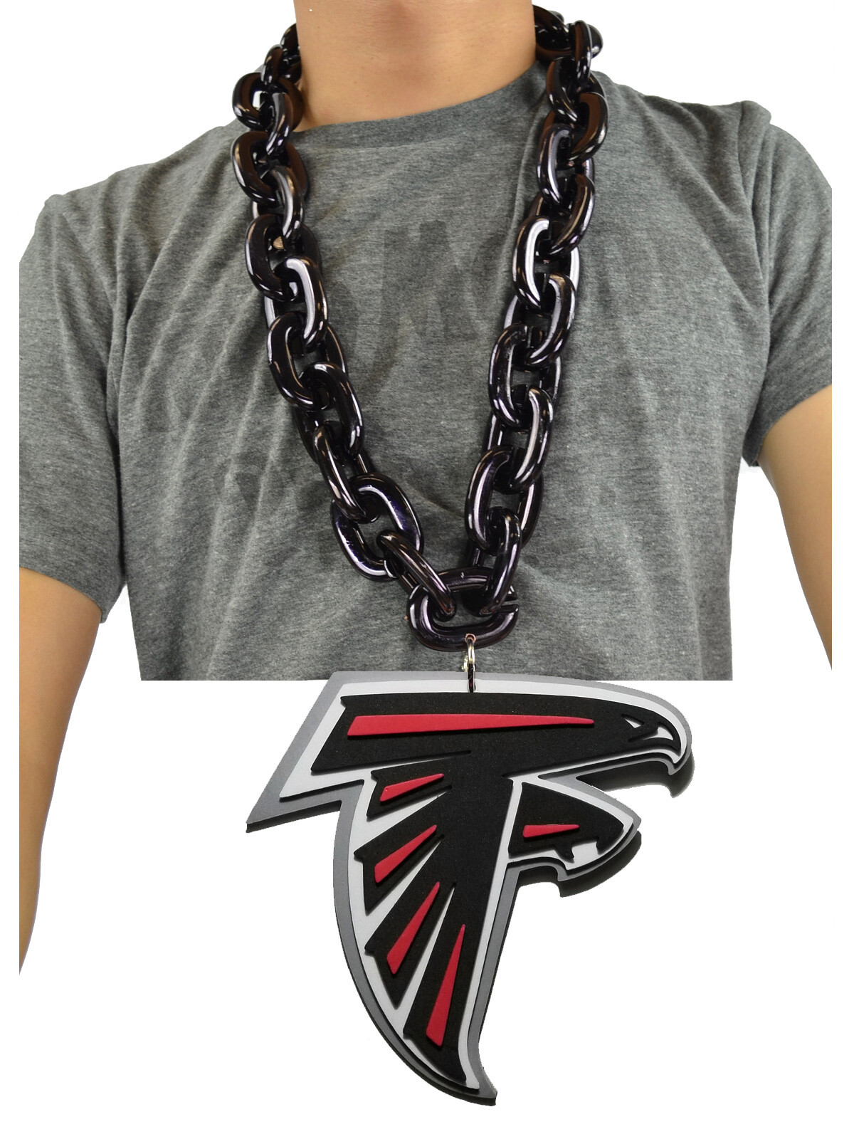New NFL Atlanta Falcons BLACK Fan Chain Necklace Foam 847624067015| eBay