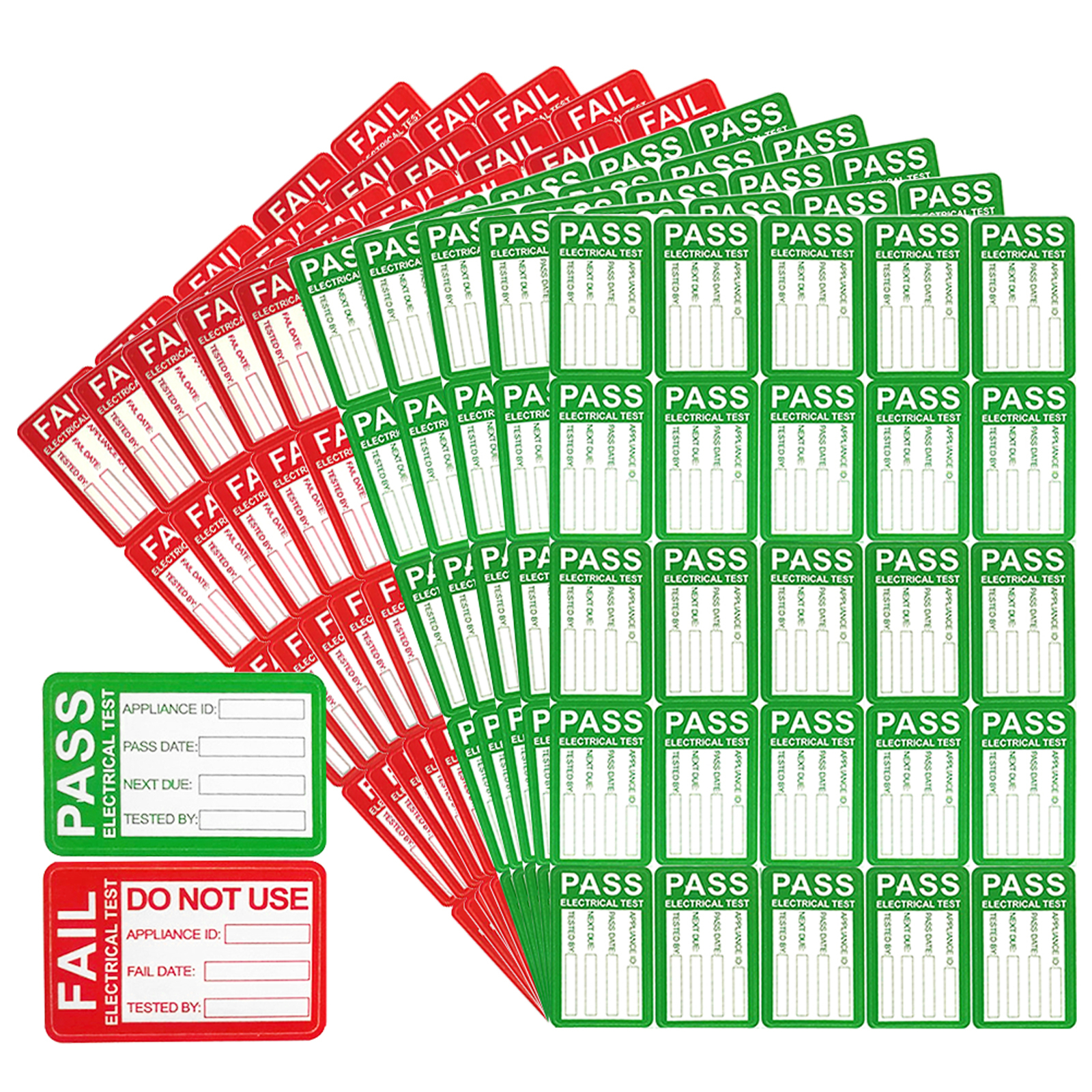 Home Waterproof ID Fail Appliance PAT Testing Labels For Equipment | eBay