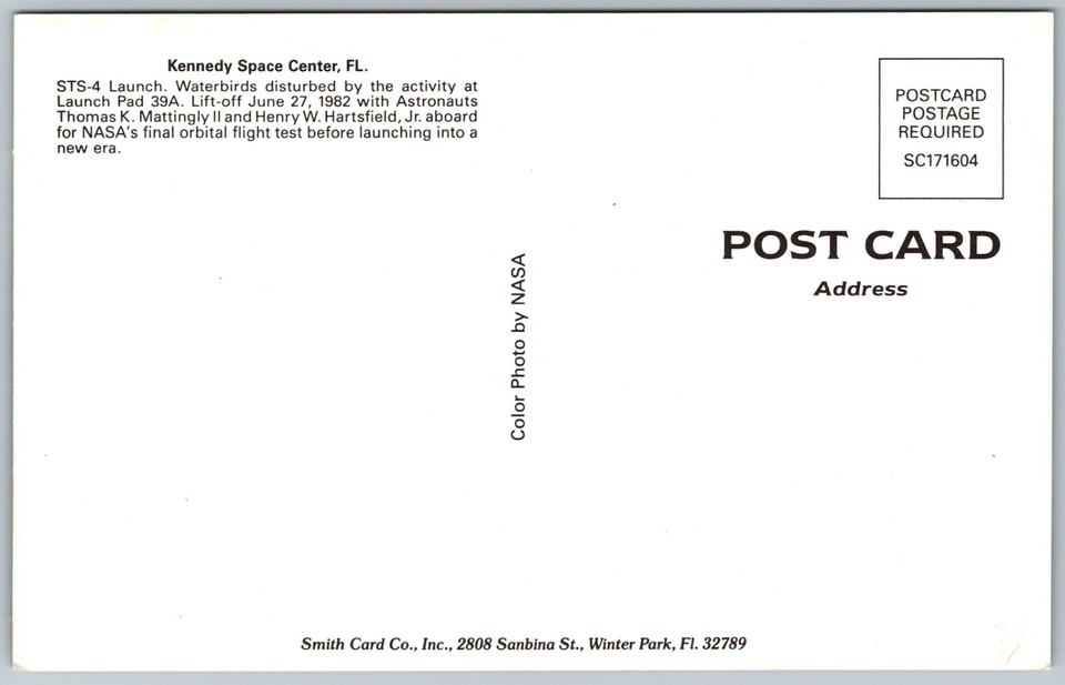 1982 STS-4 Launch Kennedy Space Center Florida VINTAGE Postcard 4632 | eBay