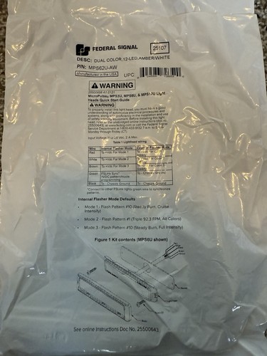 Federal Signal MPS62U-AW MicroPulse Dual Color, 12-LED NEW | eBay