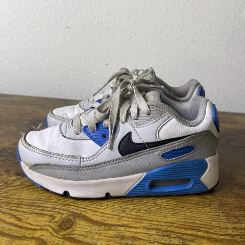 NIKE AIR MAX 90 Sneakers Shoes White Blue Grey Kids Size 13c | eBay