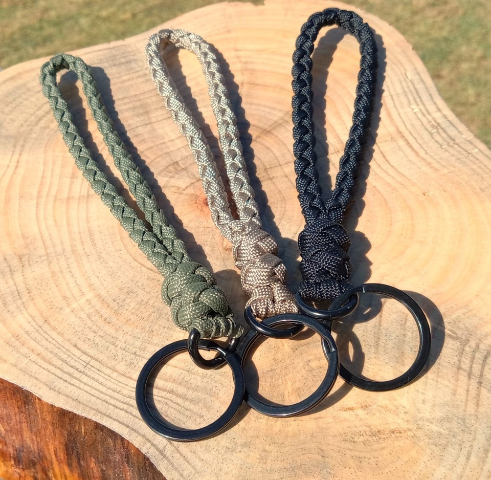 GUTTED 550 Paracord Round Braid Turks Head Wrist Lanyard 6" CAMO ...