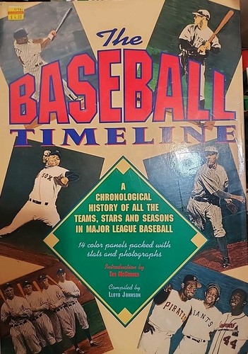 THE BASEBALL TIMELINE Vtg Compiled Lloyd Johnson 1992 Pull Out Timeline Banner | eBay