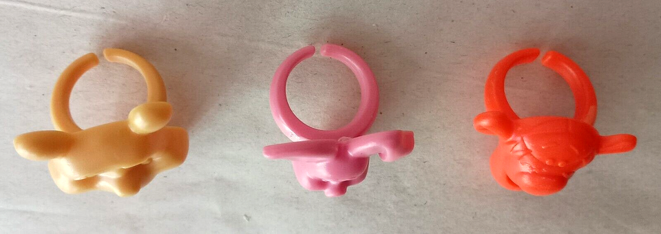 3 Winnie Pooh Tiger Piglet Plastic Toy Ring New NOS | eBay