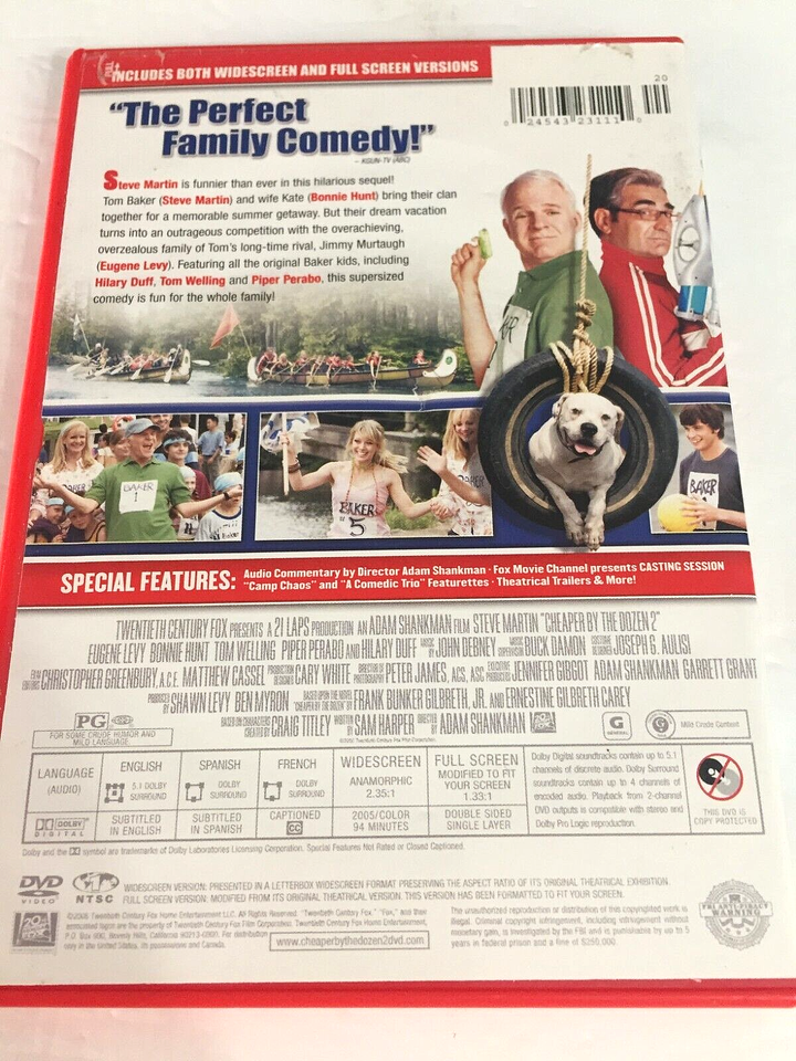 Cheaper by the Dozen 2: DVD Steve Martin Ships Same Day With Tracking ...