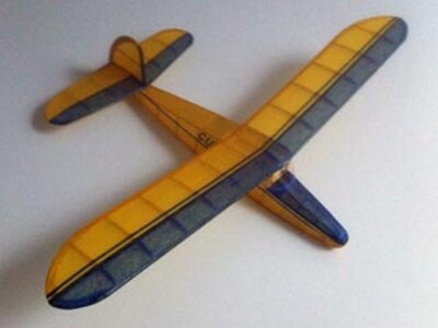 Keil Kraft Cub ~ 20" FF Glider / Jetex ~ Laser-cut Balsa Wing RIB ...