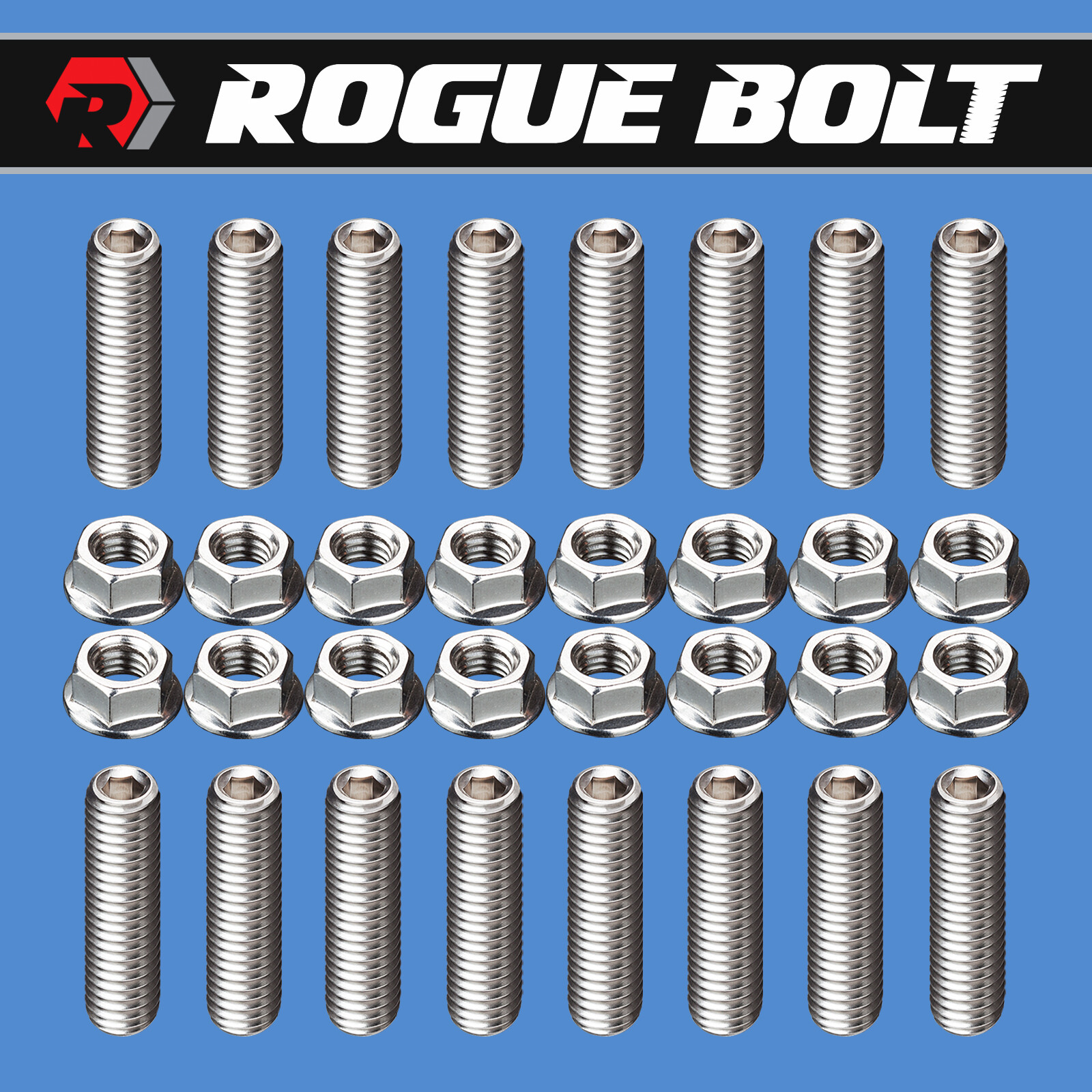 BBC Header Stud Kit Bolts Stainless Steel Big Block Chevy 396 402 427 ...