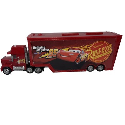 Disney Pixar 2017 CARS Rust Eze Mack Lightning McQueen Semi Trailer ...