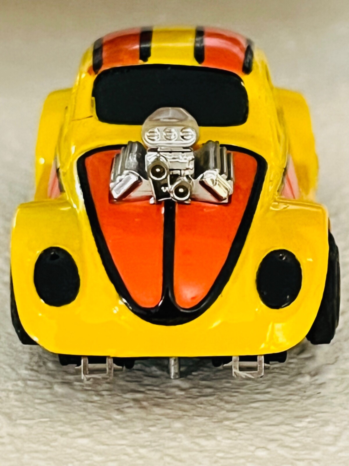 Tyco Funny VW slot car. Yel/Orn/Blk. Rarity of # 1 in Tyco guide book ...