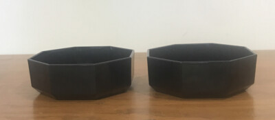 2 Vintage Arcoroc *Octime* Cereal Bowls France Black Glass 14cm Wide | eBay