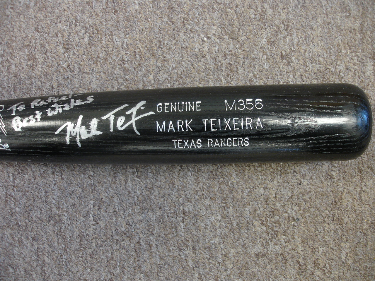 Mark Teixeira Texas Rangers Game Issued Autographed Louisville Slugger ...